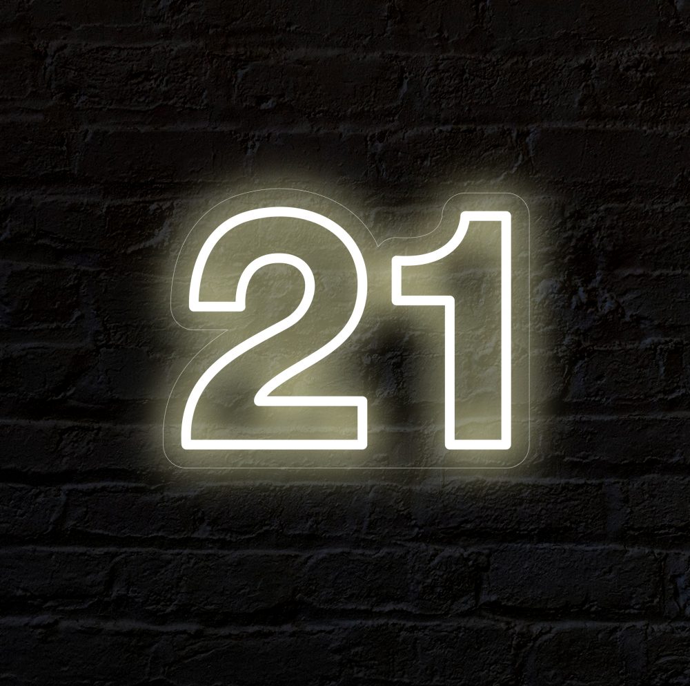 21 Twenty One Neon Sign - Little Pineapple Neon